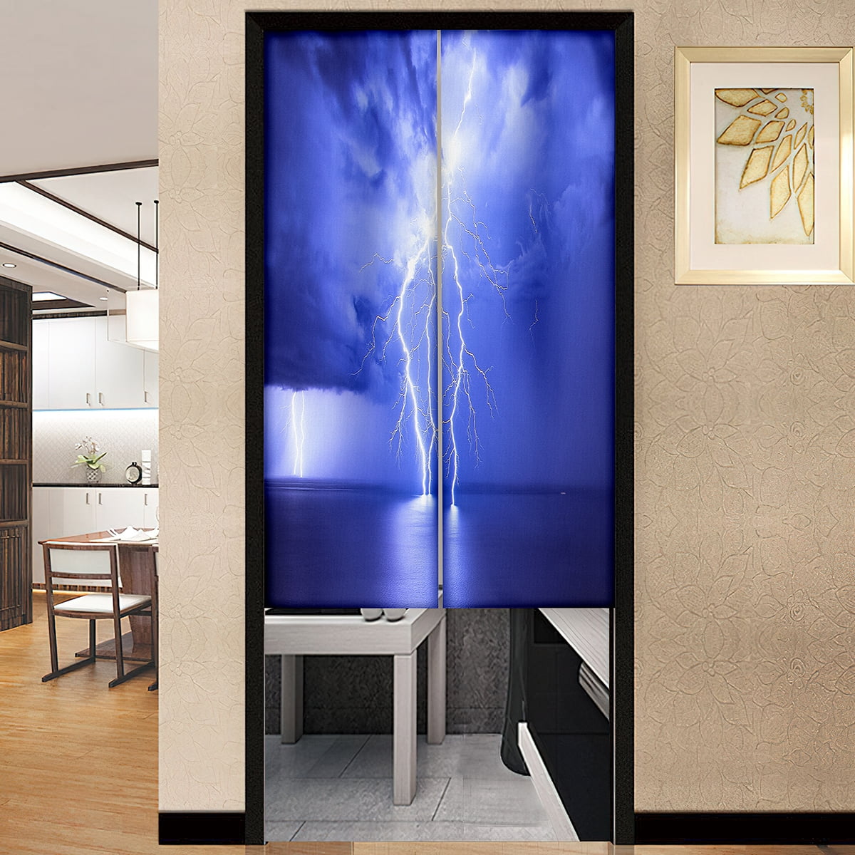Natural Lightning Landscape Door Curtain Dust Proof Kitchen Hotel Room ...
