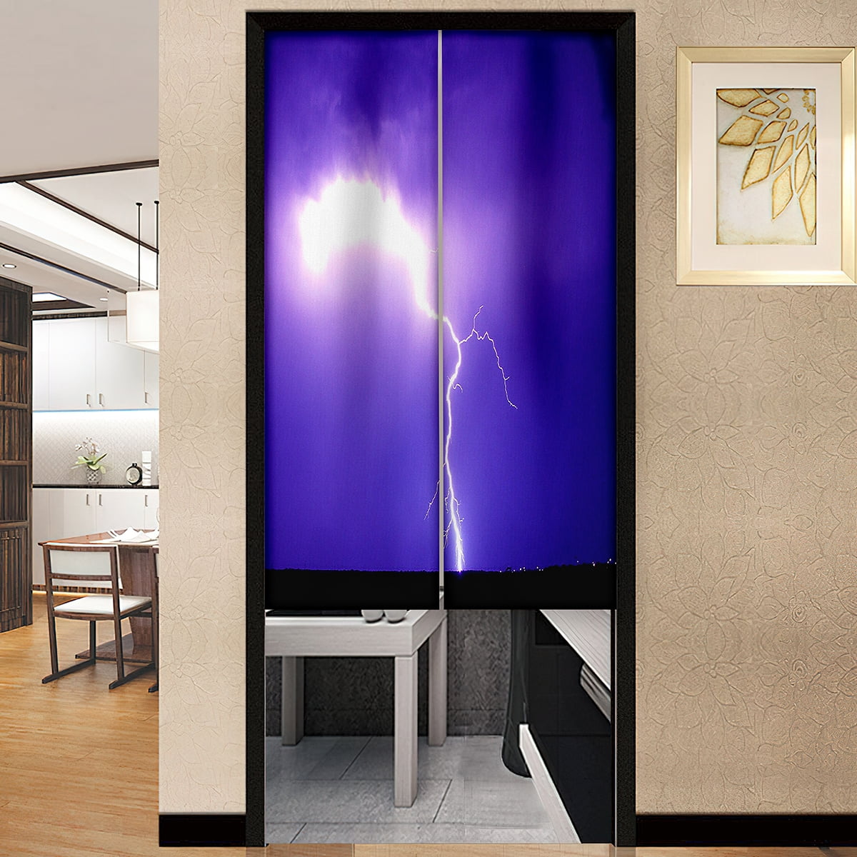 Natural Lightning Landscape Door Curtain Dust Proof Kitchen Hotel Room ...