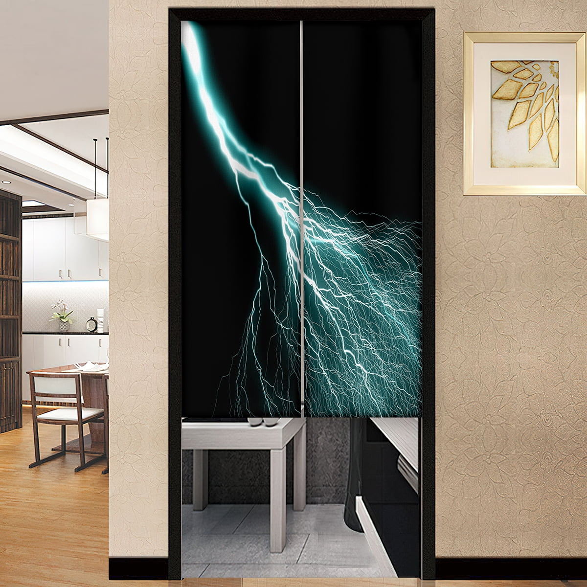 Natural Lightning Landscape Door Curtain Dust Proof Kitchen Hotel Room ...