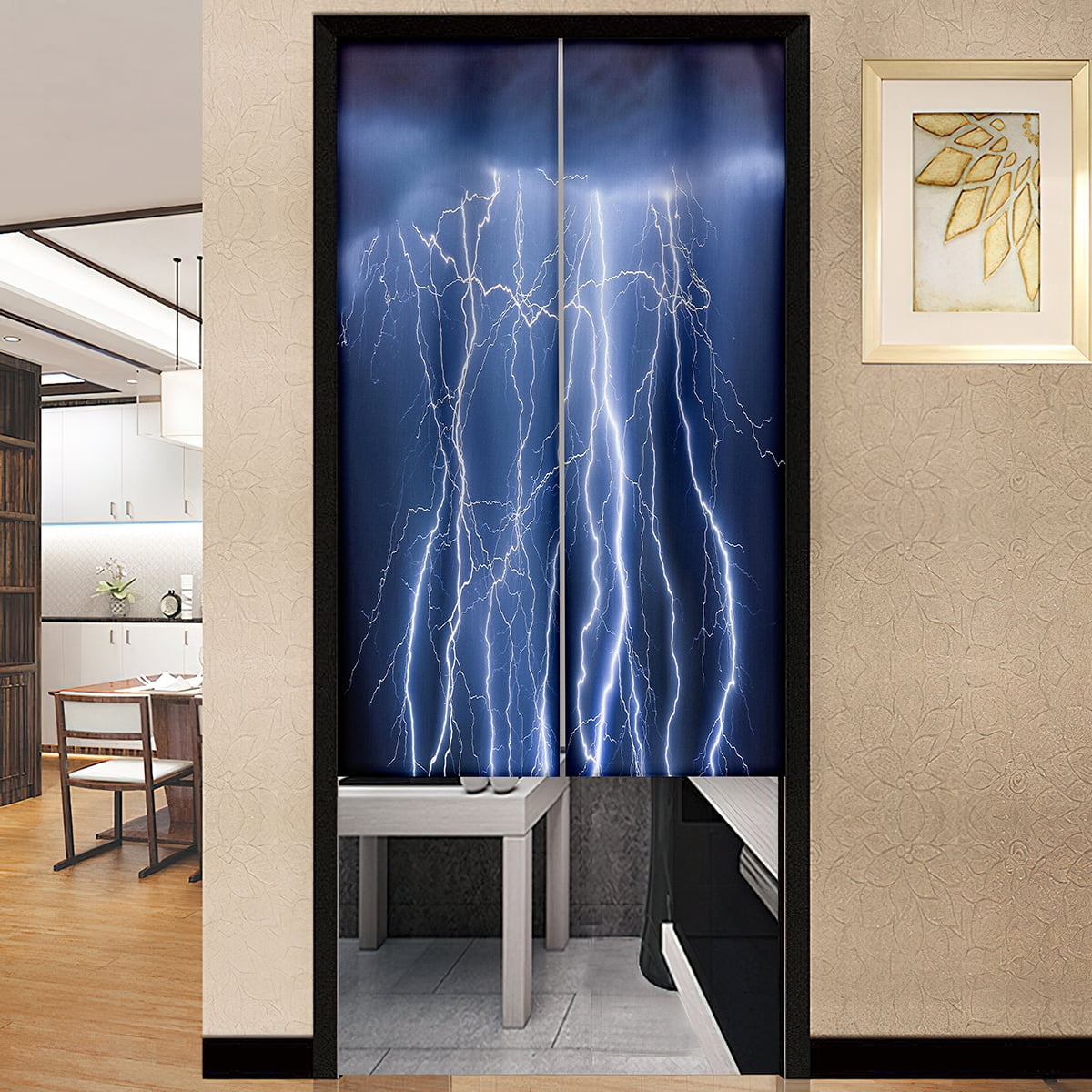 Natural Lightning Landscape Door Curtain Dust Proof Kitchen Hotel Room ...