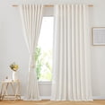 Natural Linen Kitchen Curtains 24 Inch Rod Pocket and Back Tab Semi ...