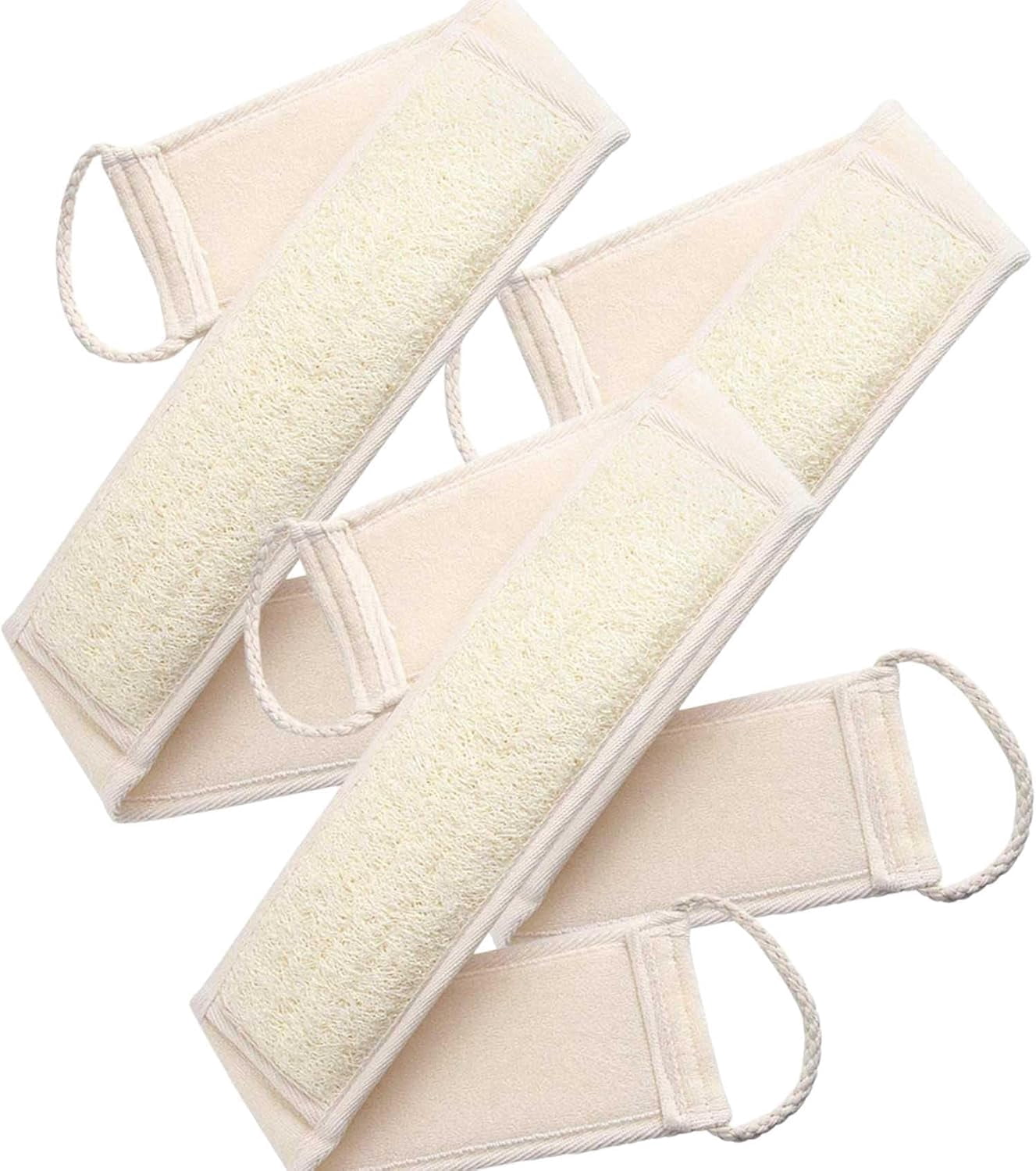 Natural Loofah Back Rub Towel, 31.5 in Natural Loofah Sponge Back ...