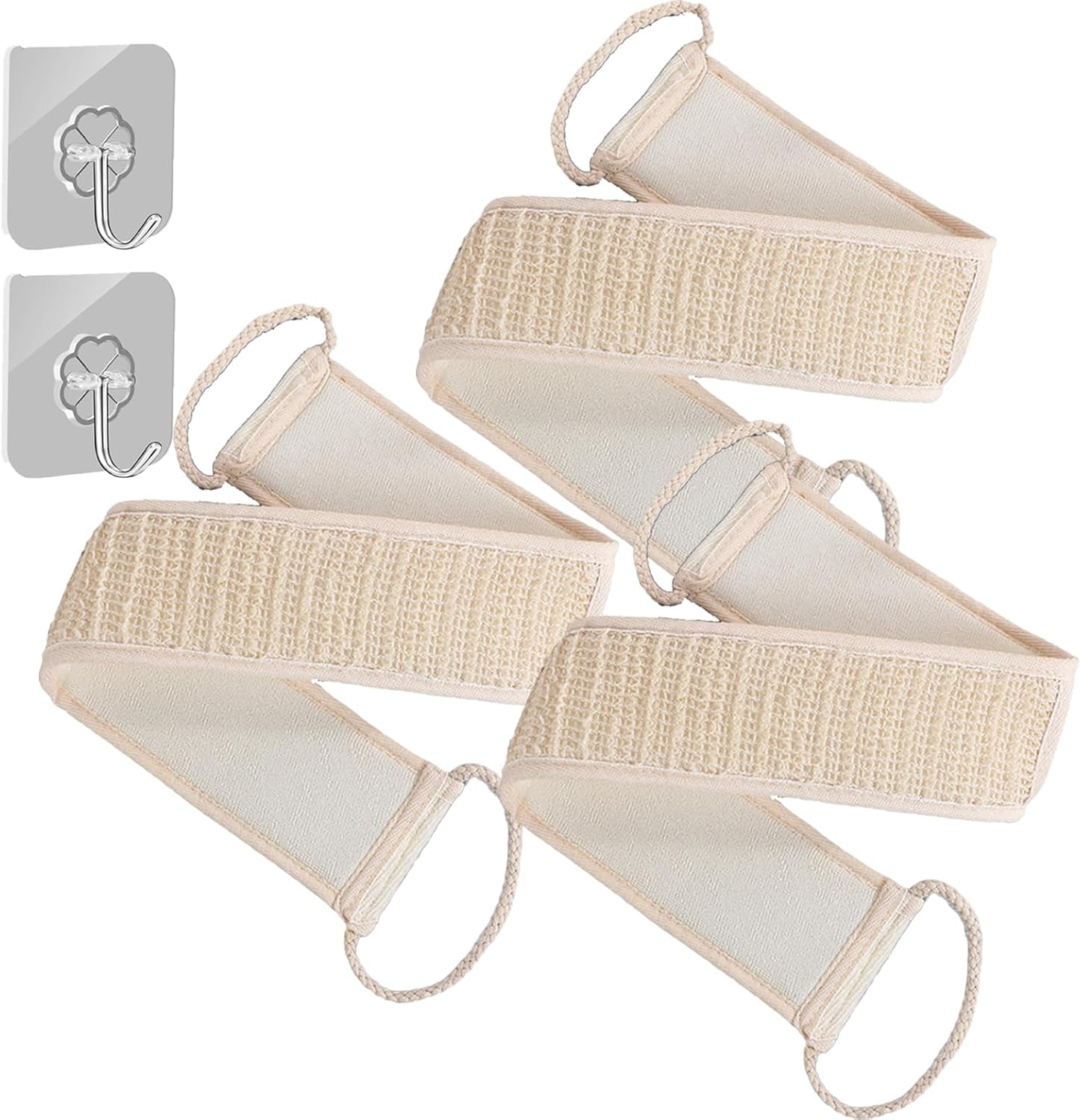 Natural Loofah Back Rub Towel, Back Scrubber for Shower, Natural Loofah ...