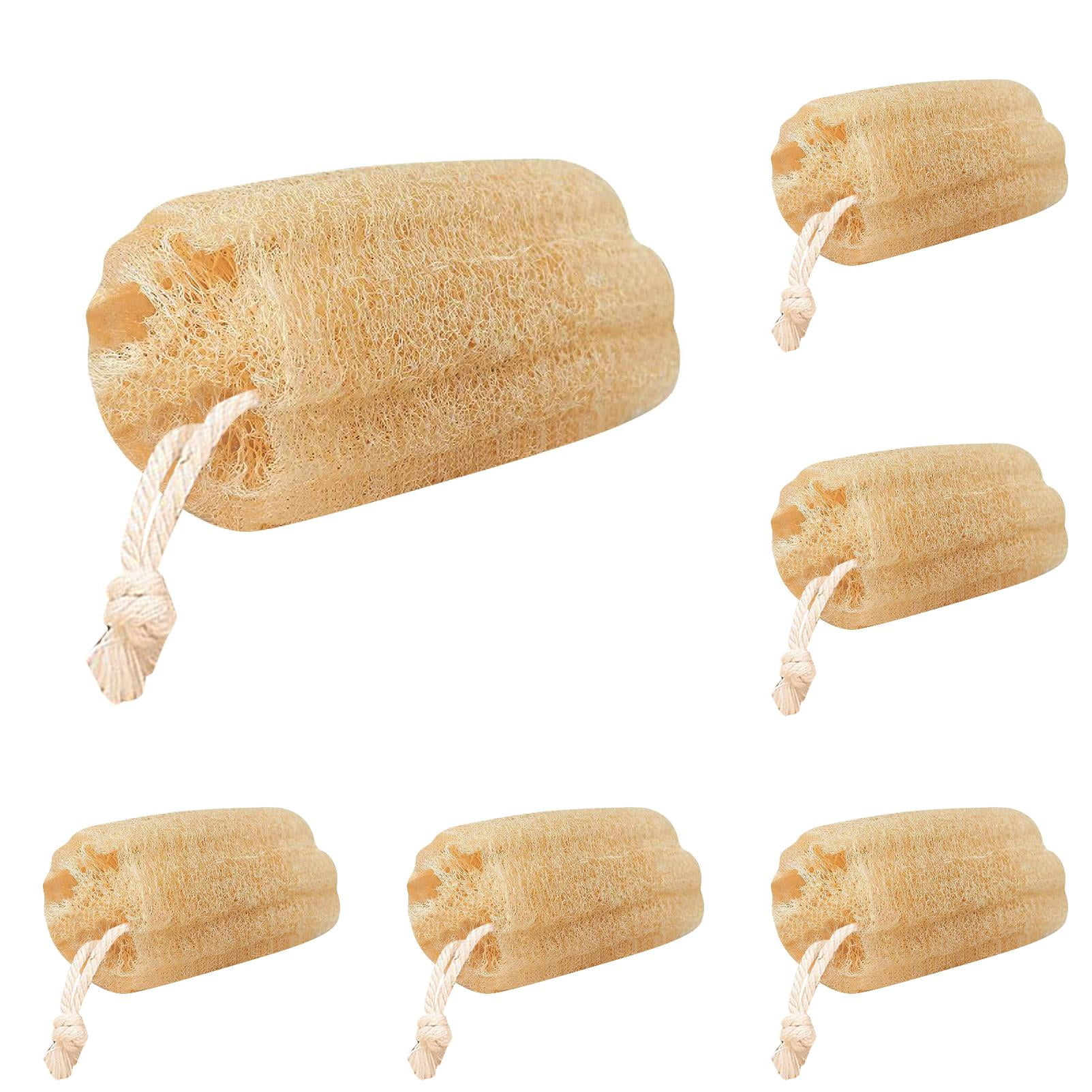 Natural Loofah Body Scrubber Sponge, 4 inch Organic Luffa for ...