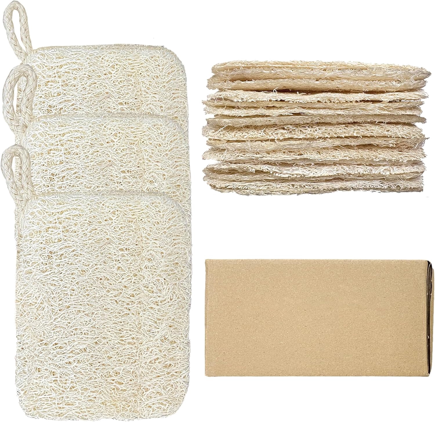 Natural Loofah Dish Sponge, 15 Pack Non-Toxic Kitchen Scrubber - 100% ...