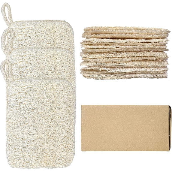 Natural Loofah Dish Sponge, 15 Pack Non-Toxic Kitchen Scrubber - 100% ...