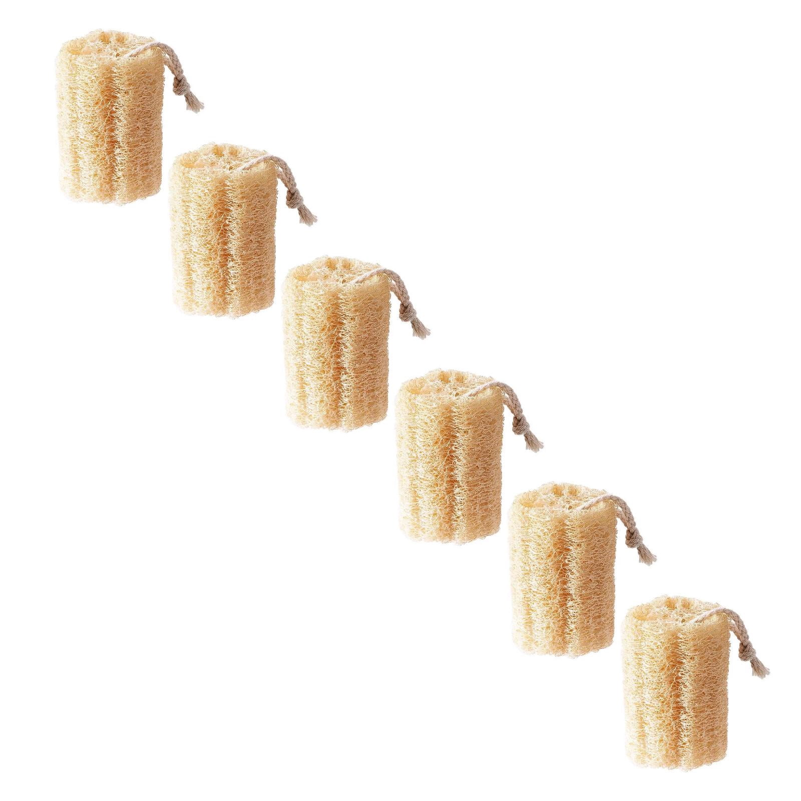 Natural Loofah Dish Sponge Brush, 6 Pack Plant Fiber Kitchen Scrubbers ...