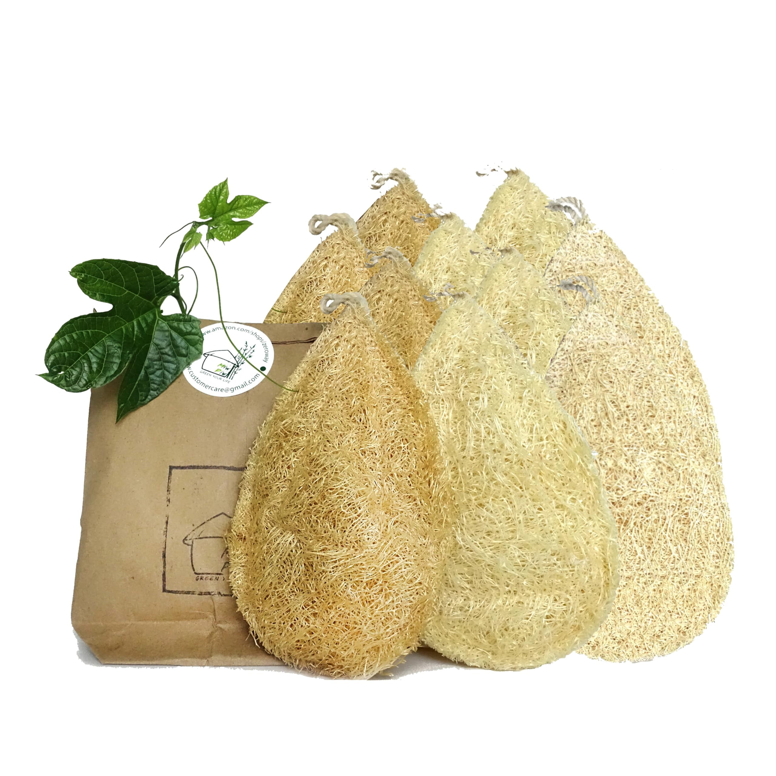 Natural Loofah Dish Sponge Pack 3 Vegetable Scrubber for Kitchen -100% ...