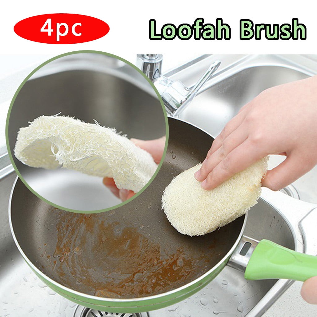 Natural Loofah Dishwashing Loofah Pulp Dishwashing Brush Loofah Pot ...