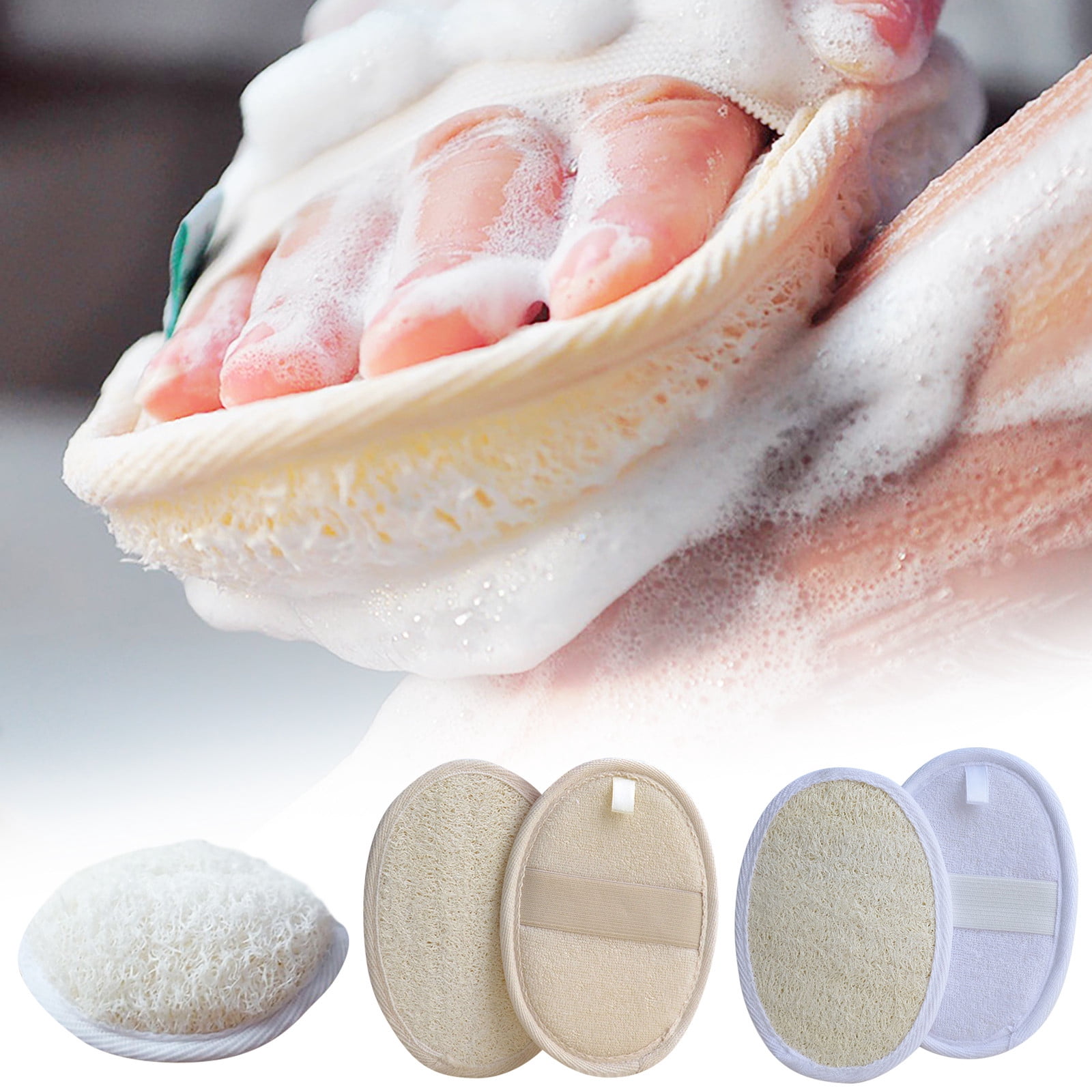 Natural Loofah Exfoliating Bath Scrubber - Back Scrubber Towel ...