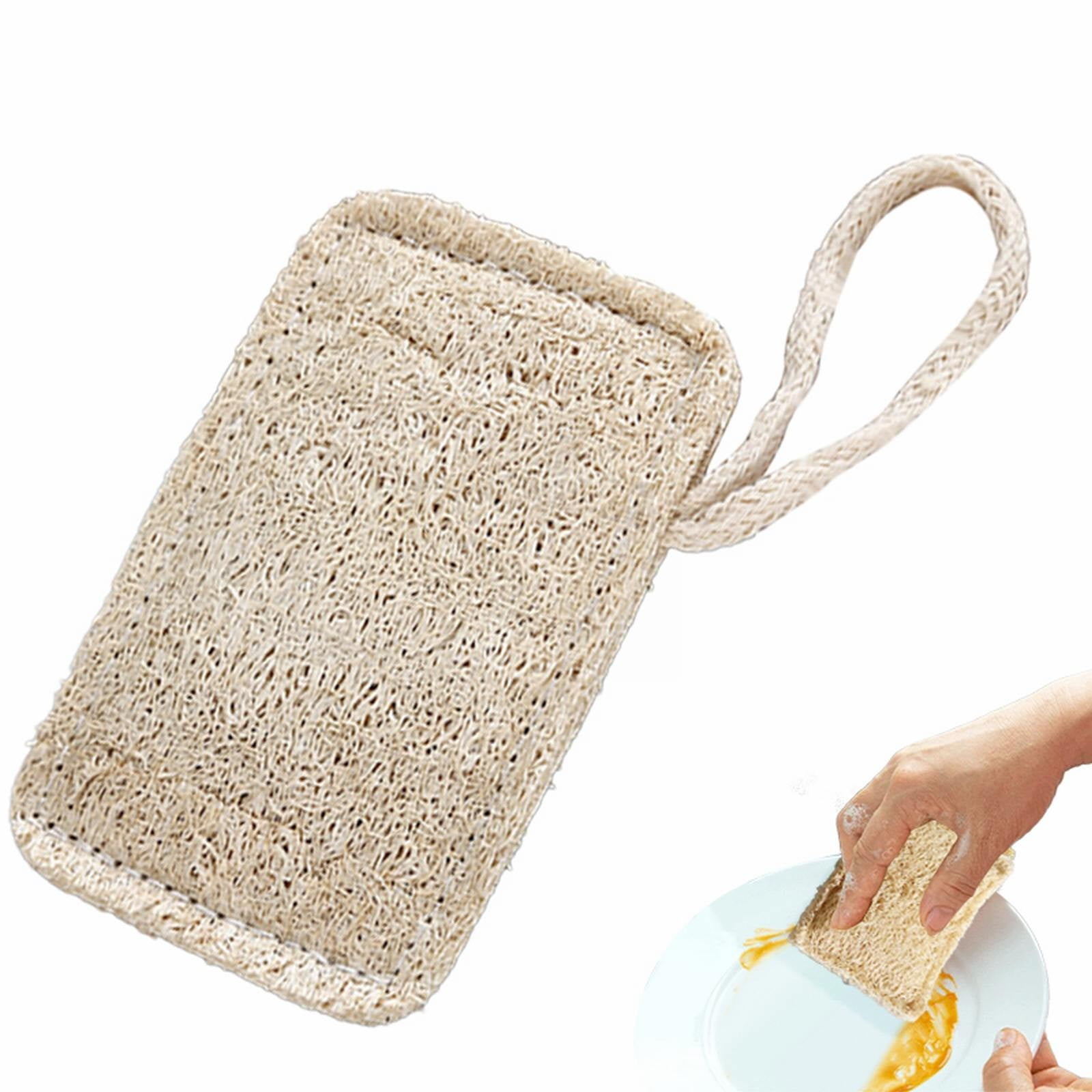 Natural Loofah Kitchen Sponge, No Scratch Scrubber for Dishwashing ...