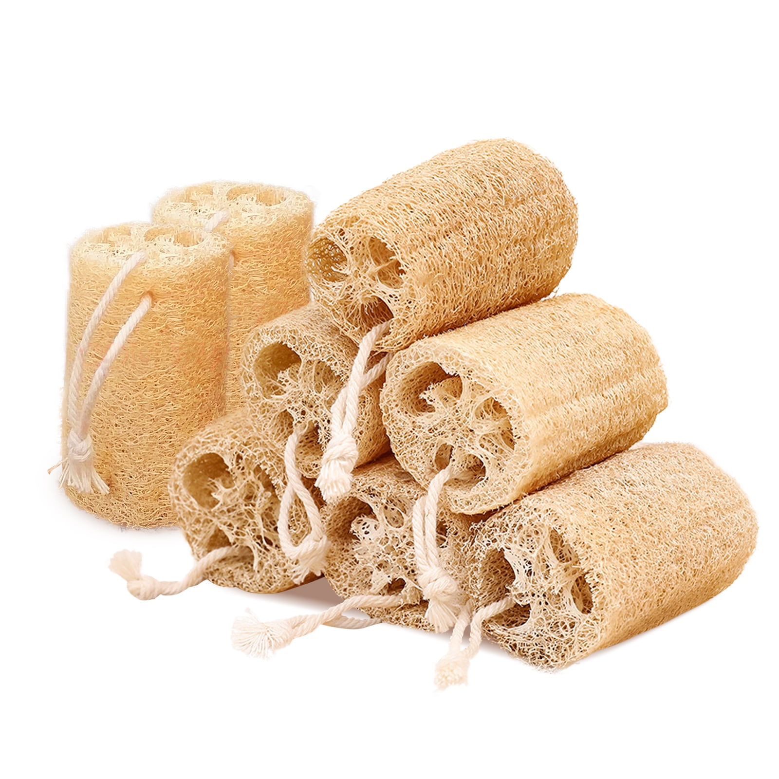 Natural Loofah Sponges Individually Wrapped, Non Scratch Organic Luffa ...