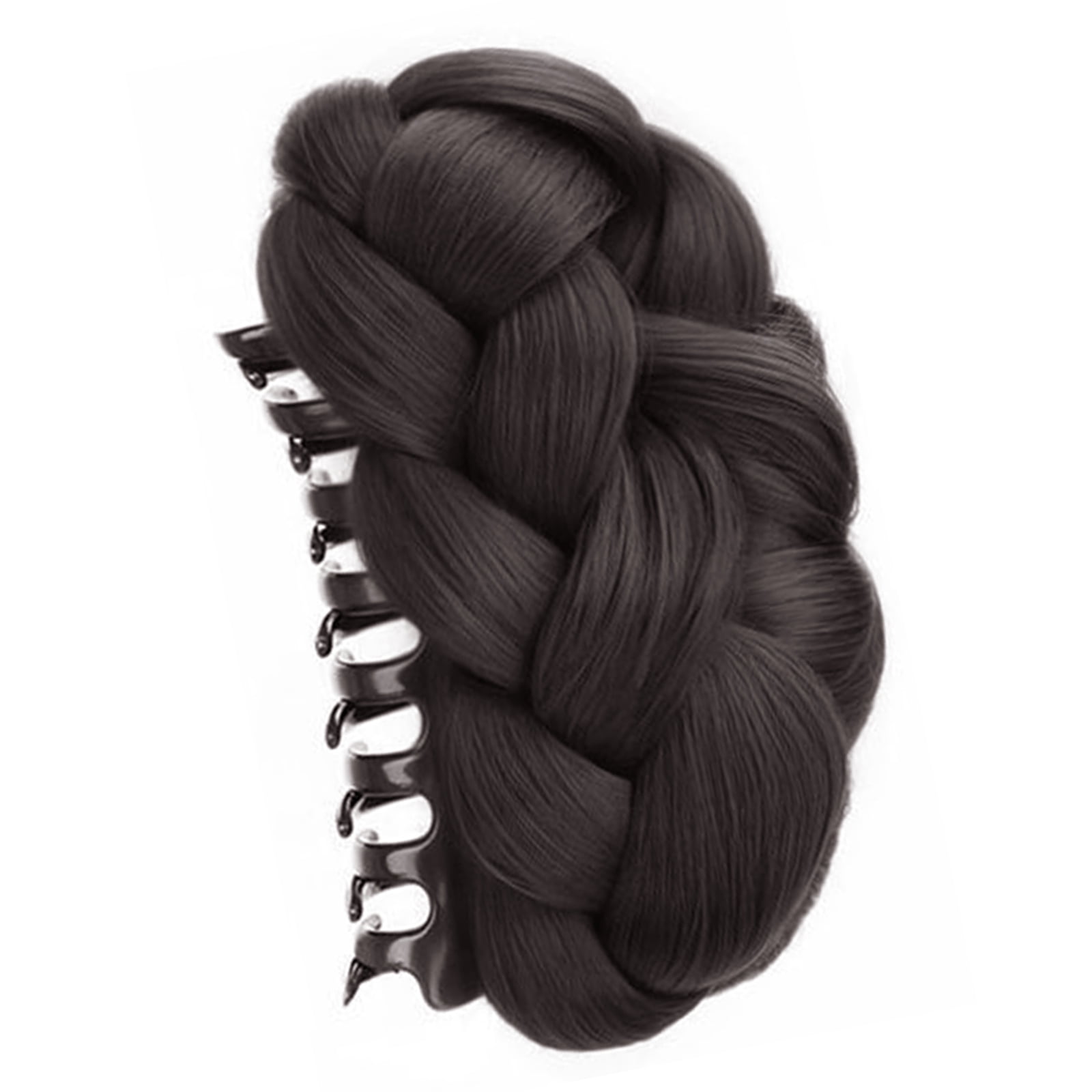 Natural Looking Twisted Braided Bun Hairpiece For Women with Voluminous ...