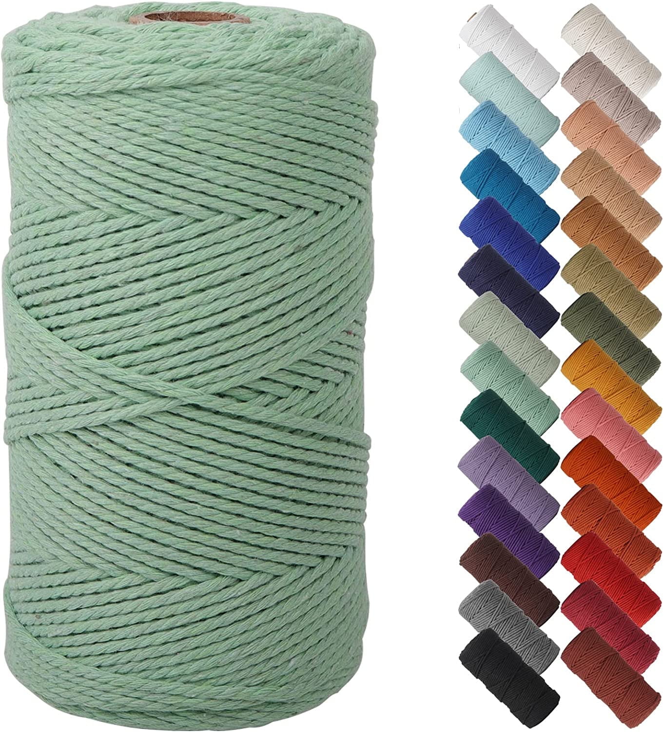 FUFCL Macrame Cord 2mm x 220 Yards, Colored Cotton Rope for Crafts ...