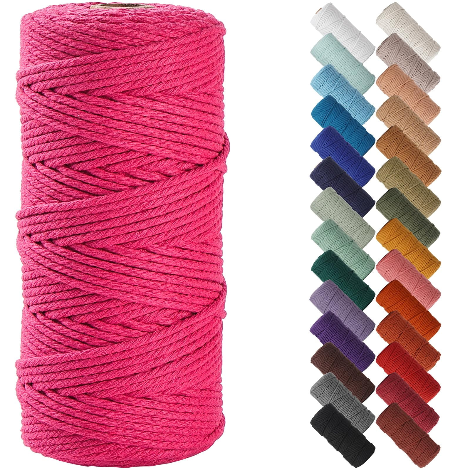 Natural Macrame Cord 3mm x 109yards,Colored Macrame Rope,for Plant ...