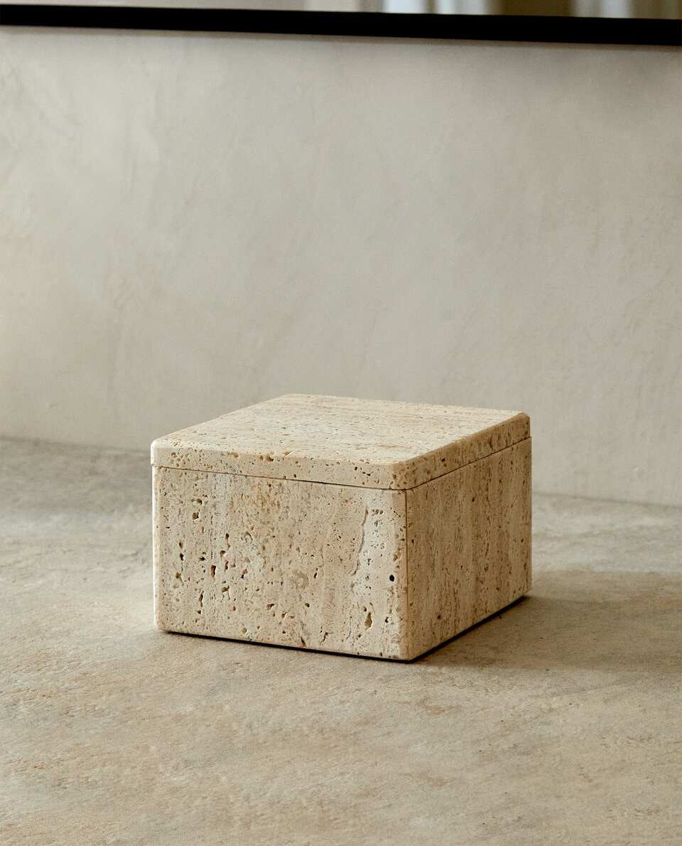 Natural Marble Square Trinkets Small Storage Box with Lid, Jewelry ...