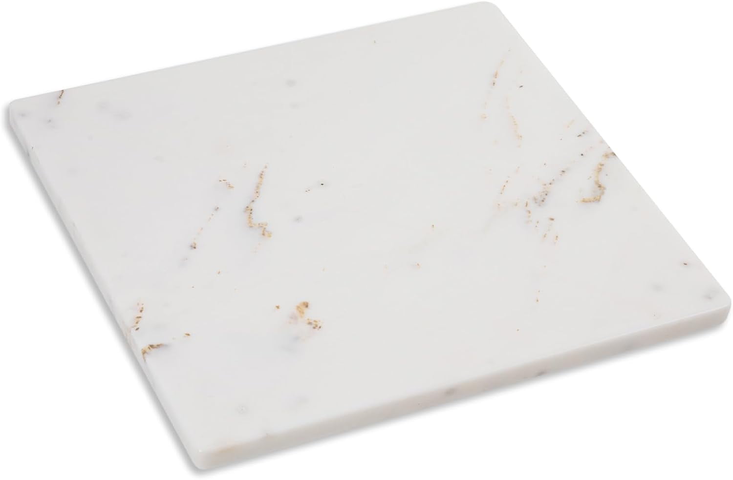 Natural Marble Stone Cutting Board for Kitchen, 16x16 Inch, White with ...