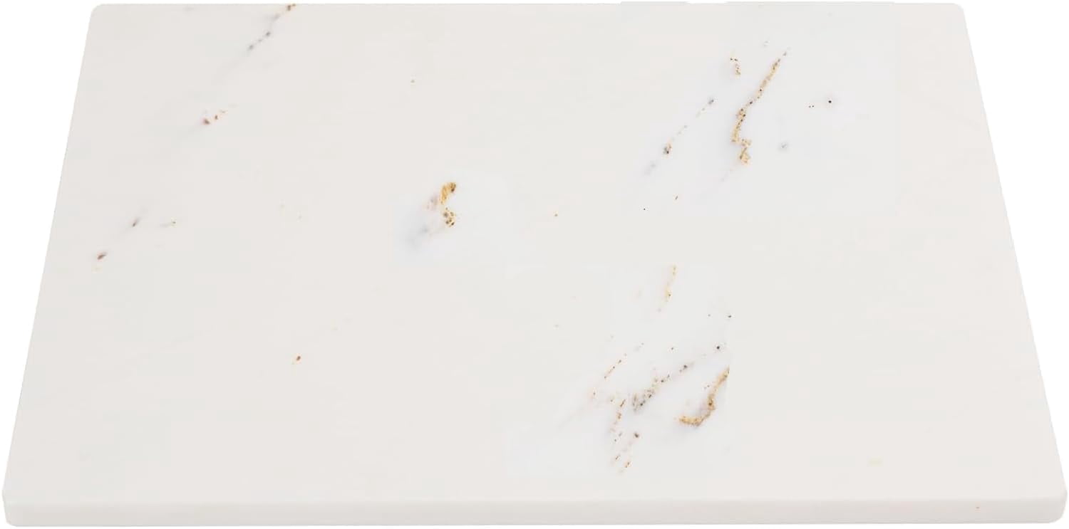 Natural Marble Stone Cutting Board for Kitchen, 16x20 Inch, White with ...