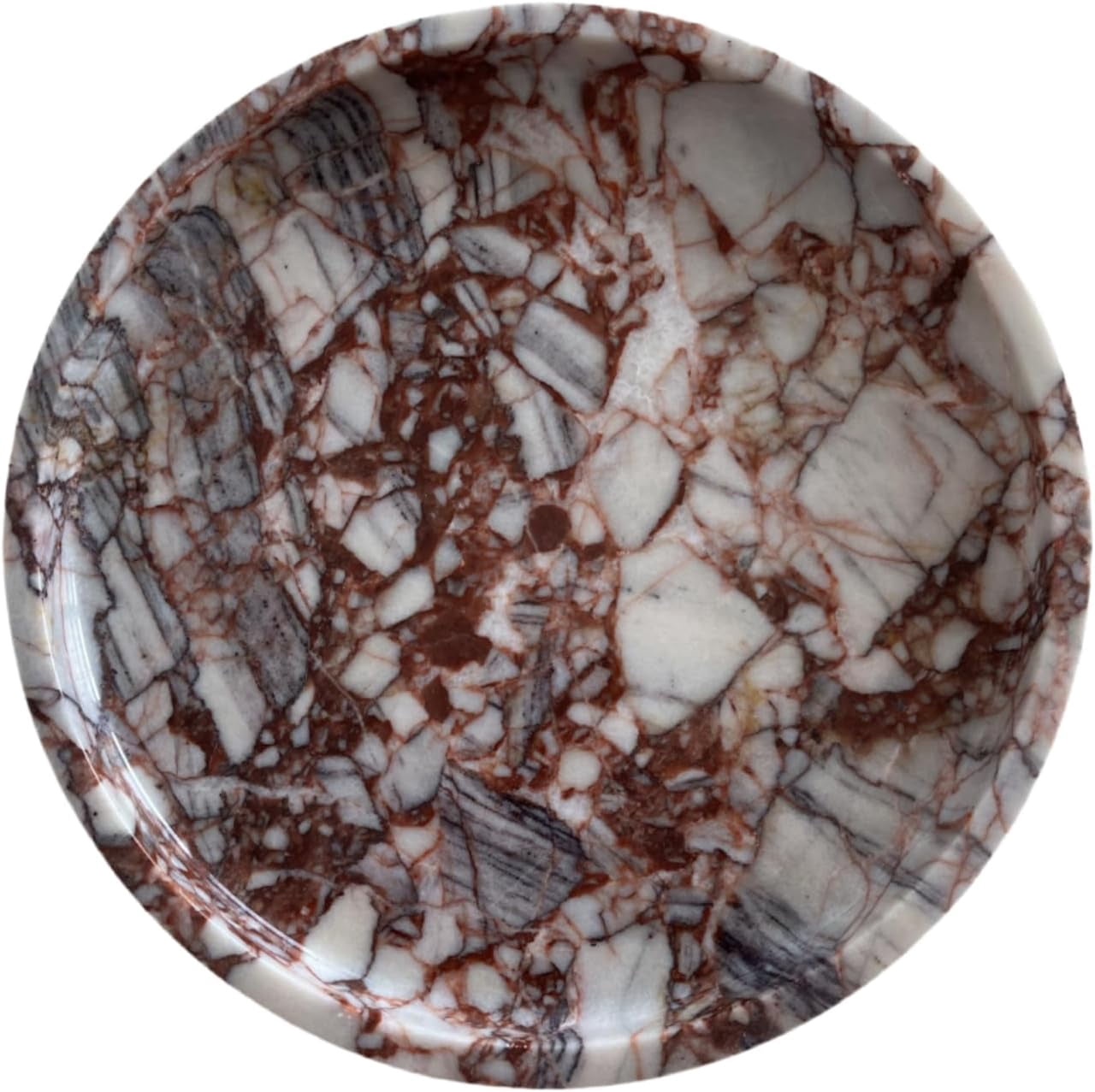 Natural Marble Vanity Tray, Perfume Jewelry Tray, Round Ottoman Tray ...