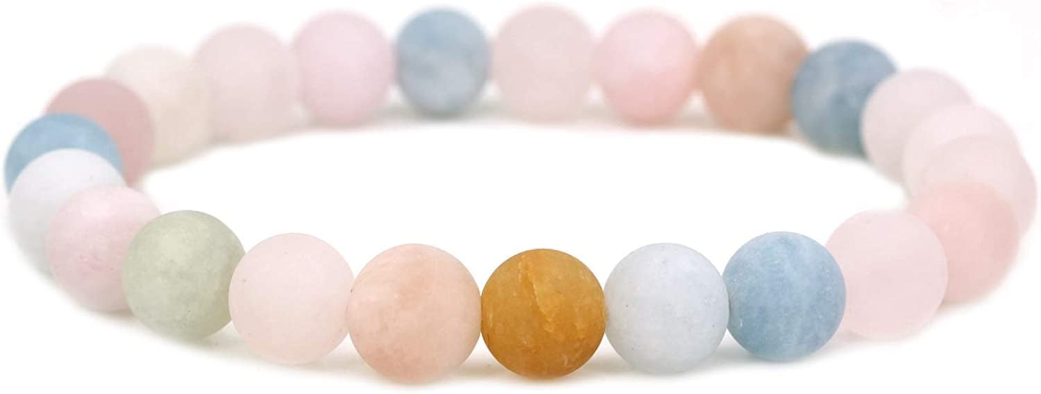 Natural Matte Morganite Beryl Aquamarine Crystal Gemstone 8mm Round ...