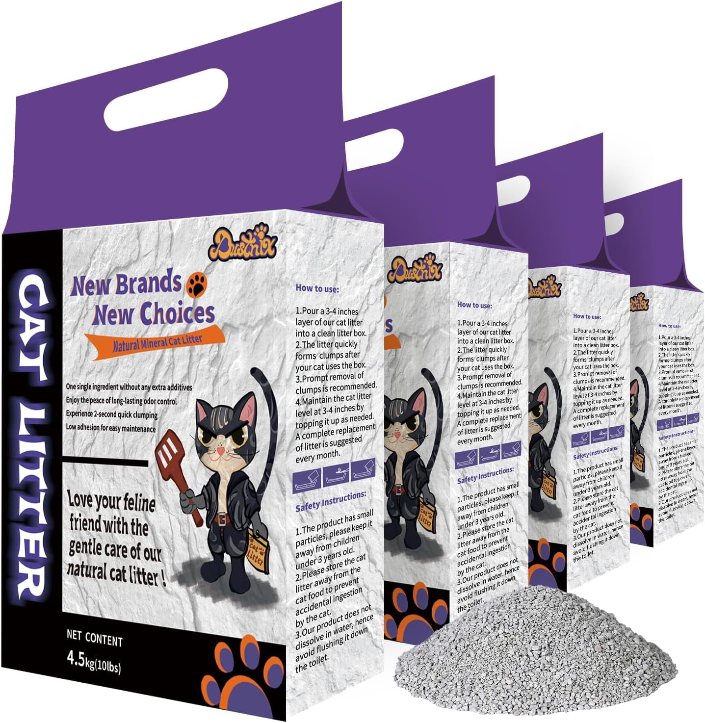 Natural Mineral Cat Litter - Low Dust, Instant Clumping, Long-Lasting ...
