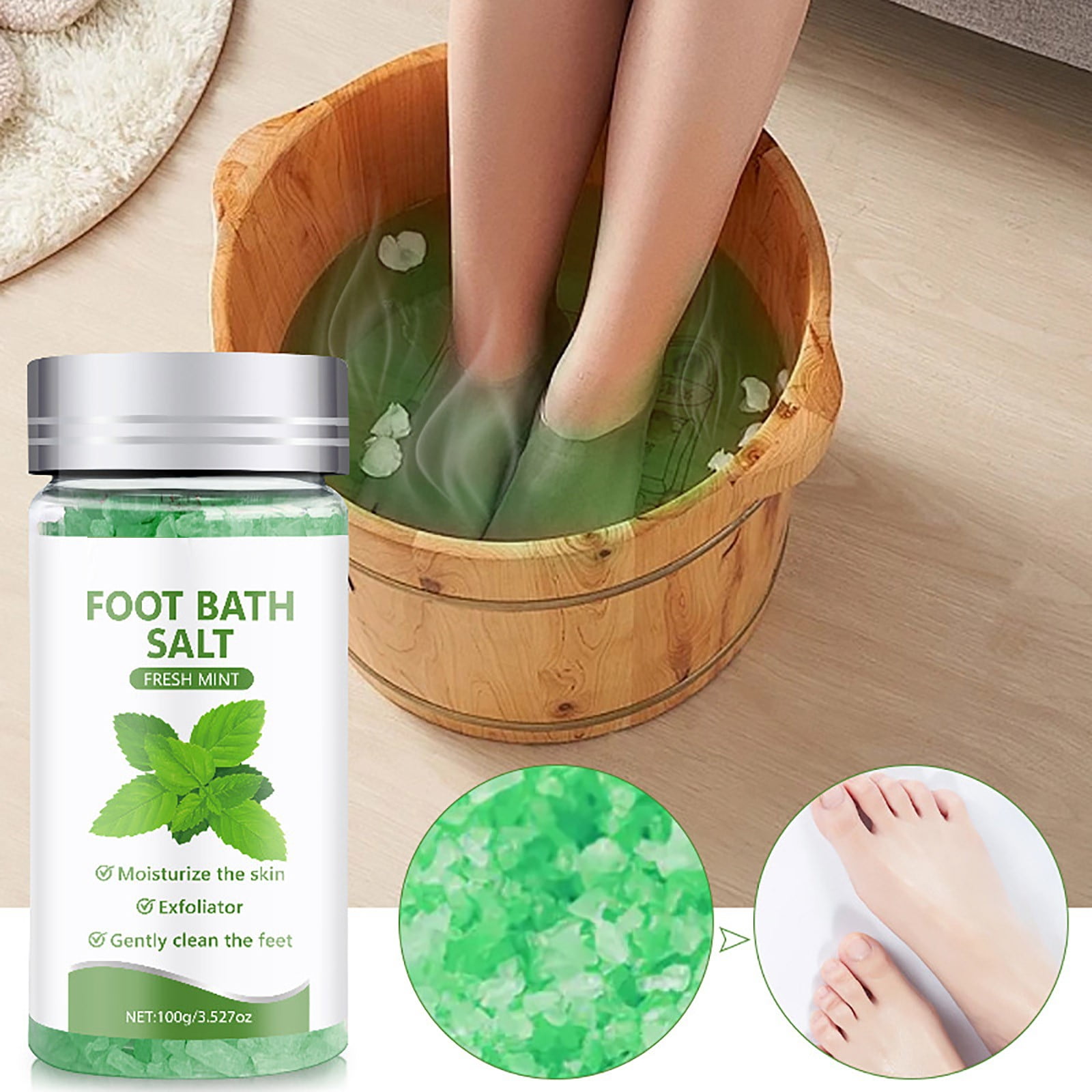 Natural Mineral Foot Soak - Moisturizing & Cleansing Foot Bath with ...