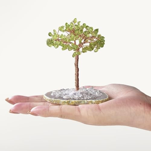 Natural Mini Peridot (100+ Gemstone Count!) Chakra Crystal Tree with ...