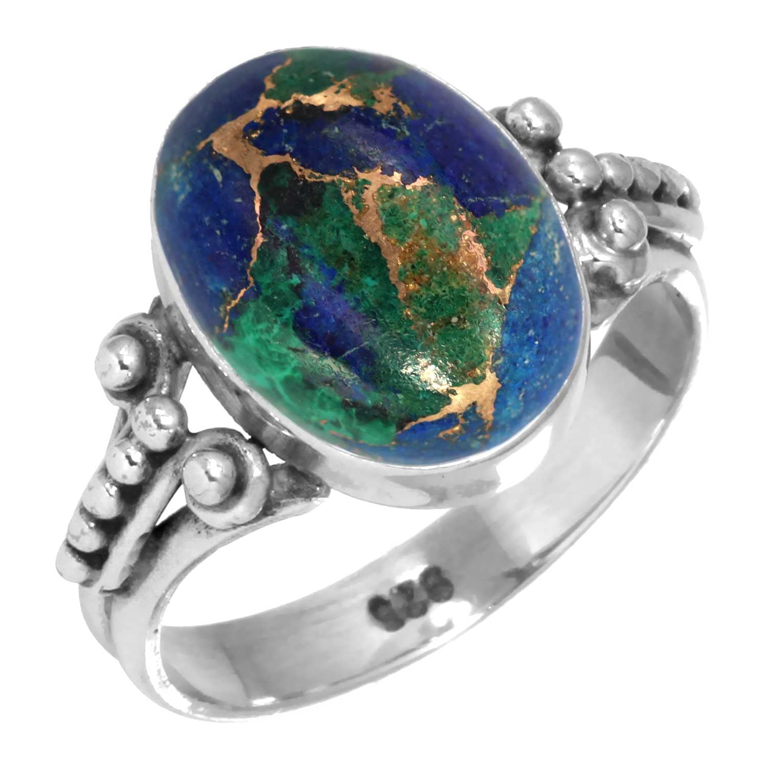 Natural Mohave Azurite Ring 925 Sterling Silver Handmade Jewelry ...