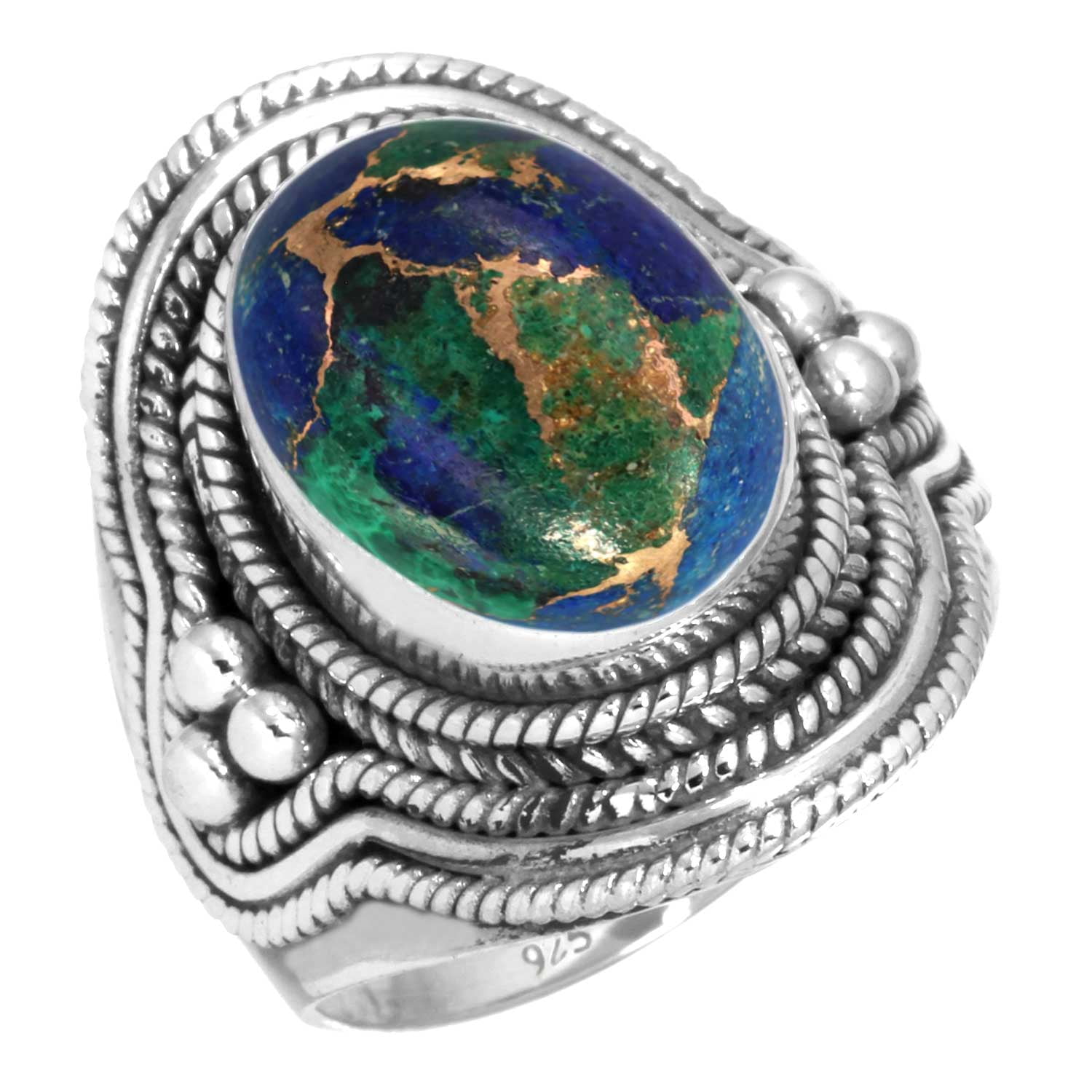 Natural Mohave Azurite Ring 925 Sterling Silver Handmade Jewelry ...
