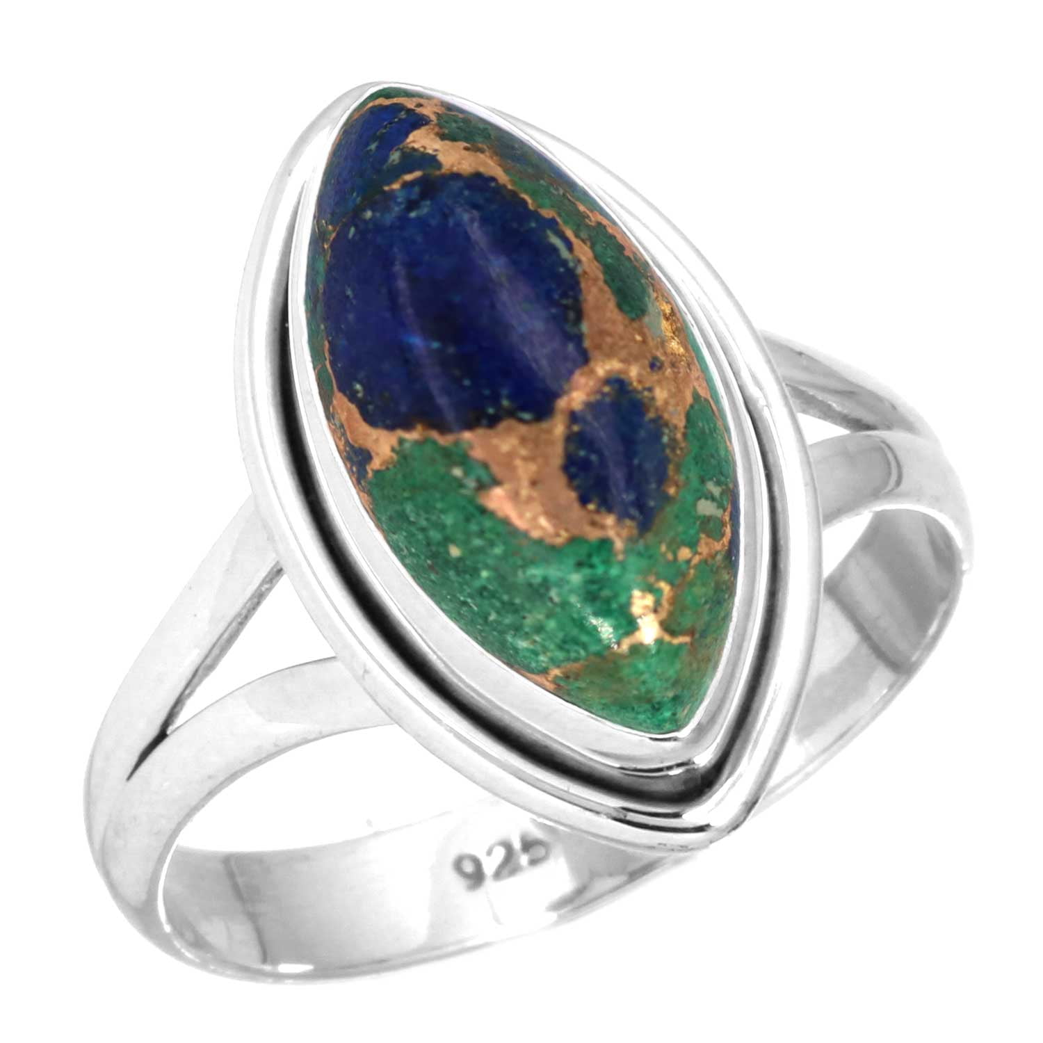 Natural Mohave Azurite Ring 925 Sterling Silver Handmade Jewelry ...