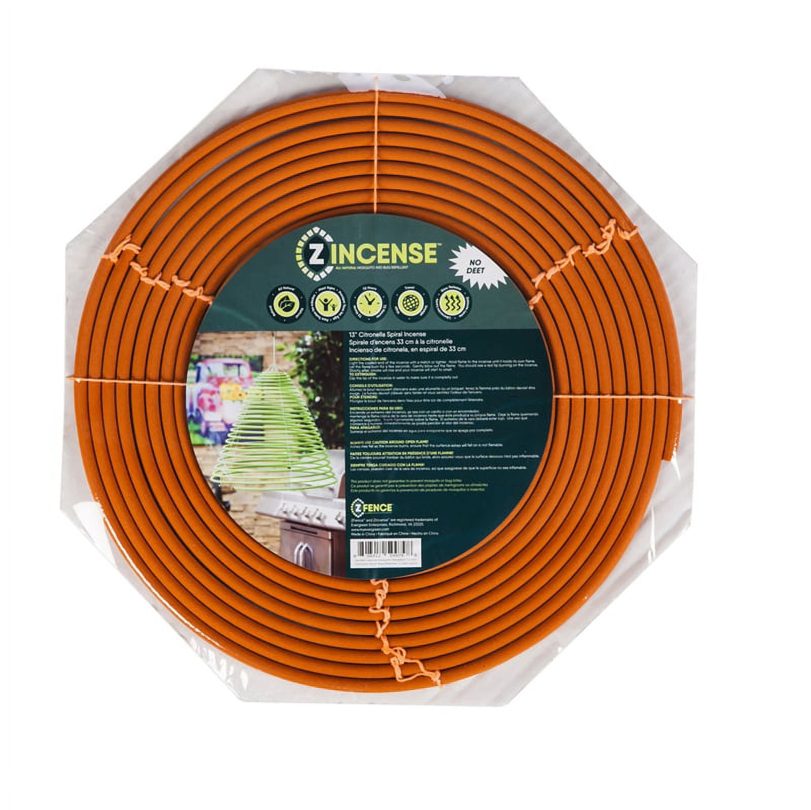 Natural Mosquito Repellent 13 inch Citronella Spiral Bug Deterrant, 3 ...