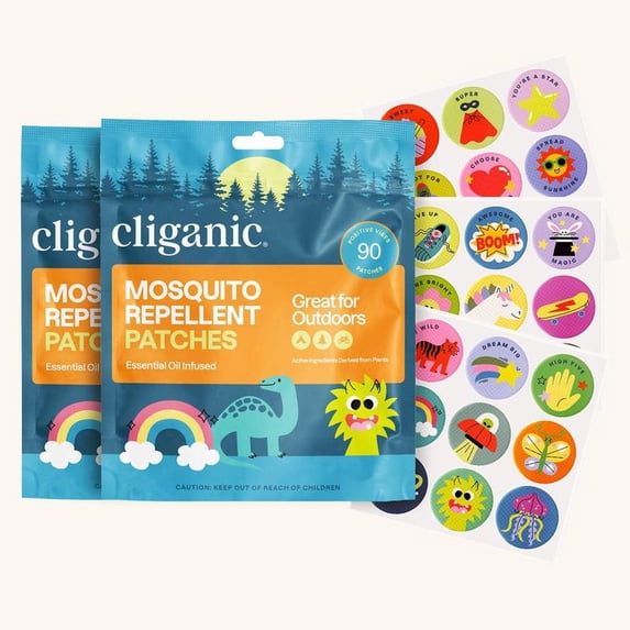 Natural Mosquito Repellent Patches (Positive Vibes) - DEET-Free, Travel ...