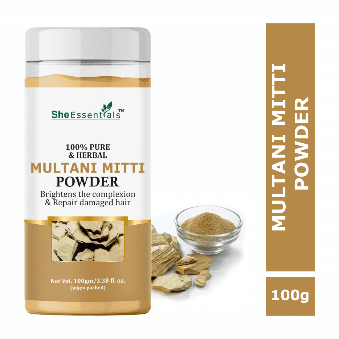 Natural Multani Mitti Powder Face & Skin Glow 100gm - Walmart.com