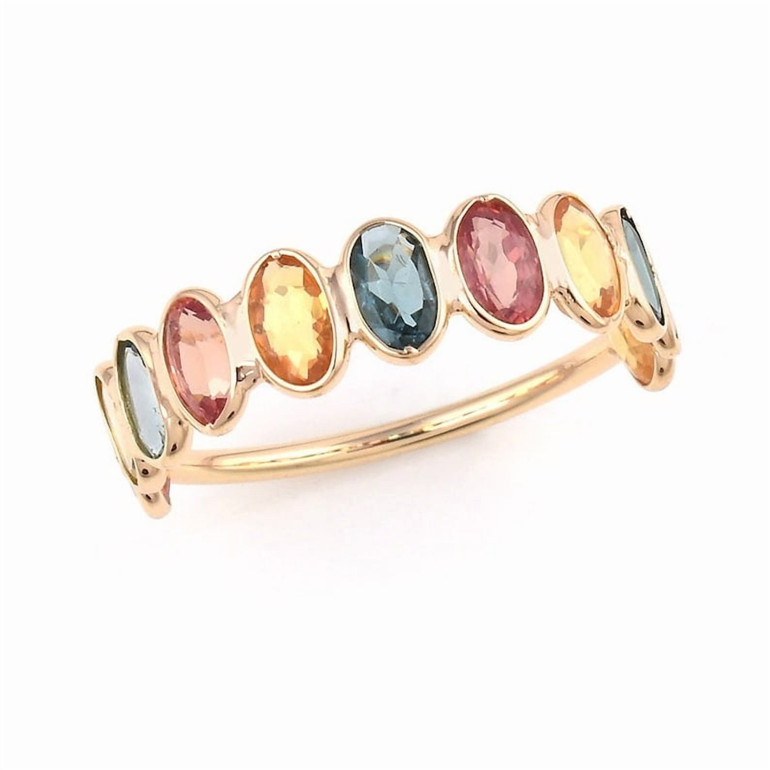 Natural Multi Sapphire Ring, 925 Silver Multicolor Sapphire, Unique ...