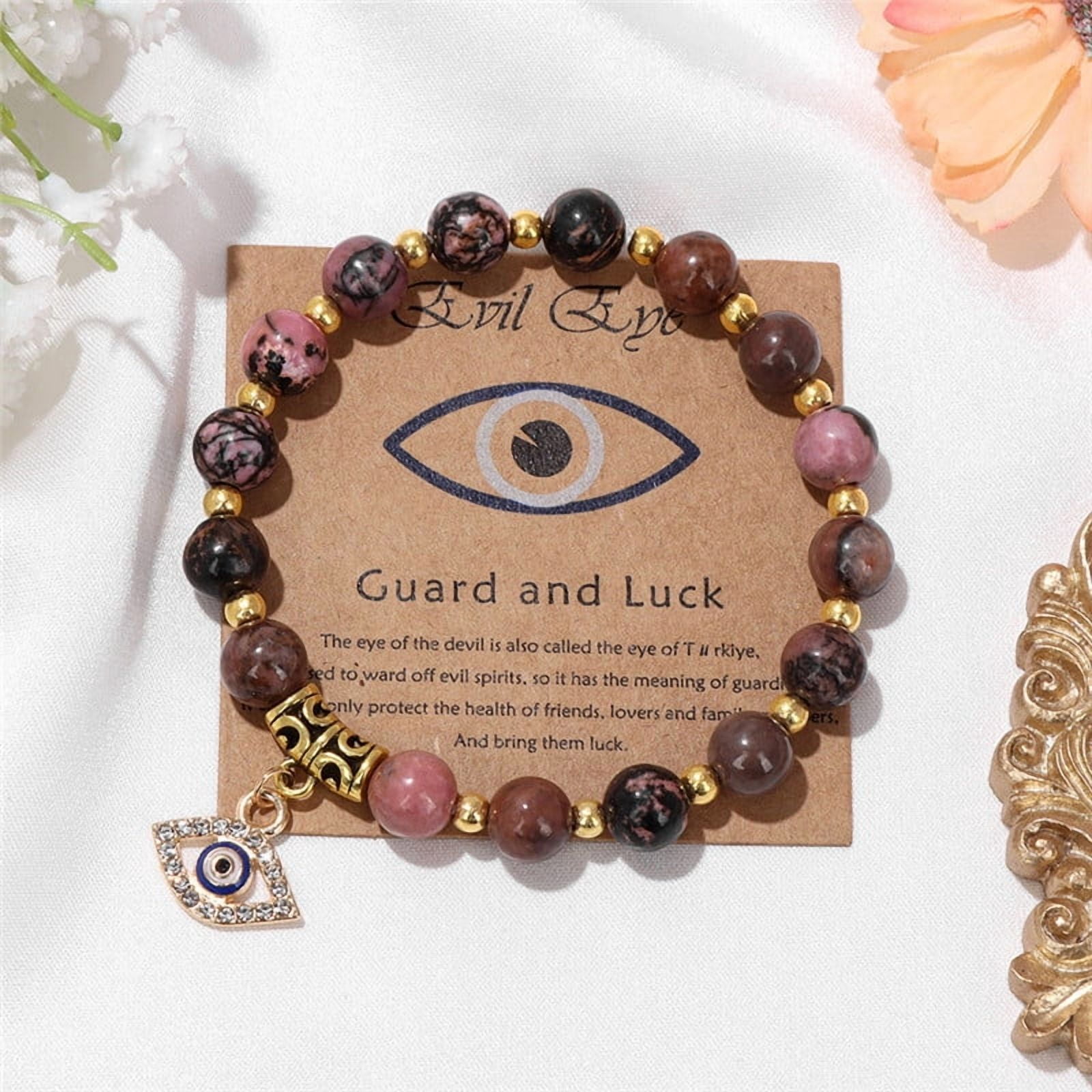 Natural Mystic Eye Talisman Beaded Bracelet - Walmart.com
