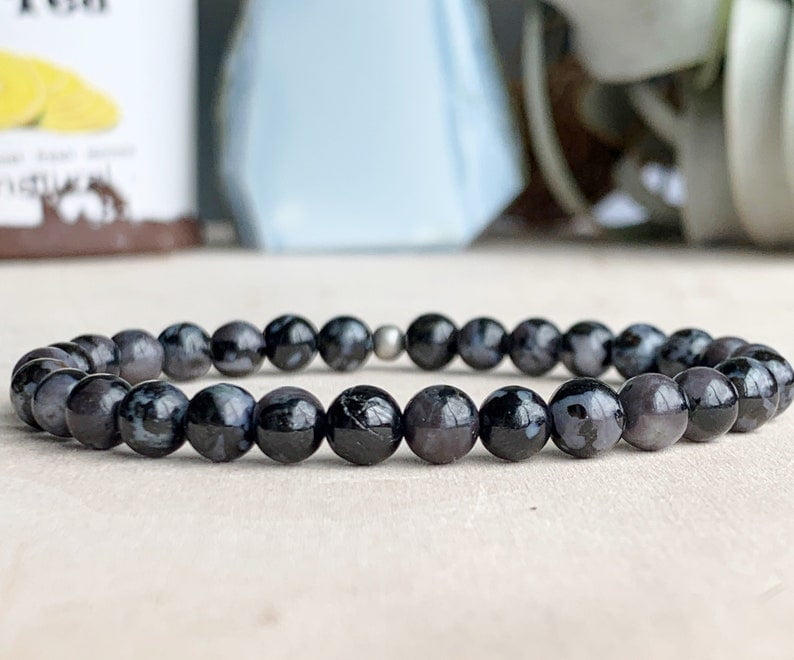 Natural Mystic Merlinite 6mm Round Shape smooth Cut Beads Stretchable ...