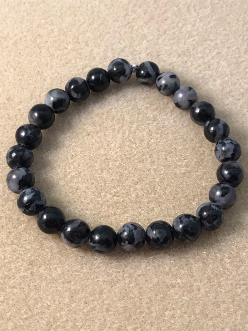 Natural Mystic Merlinite 8mm Round Shape smooth Cut Beads Stretchable ...