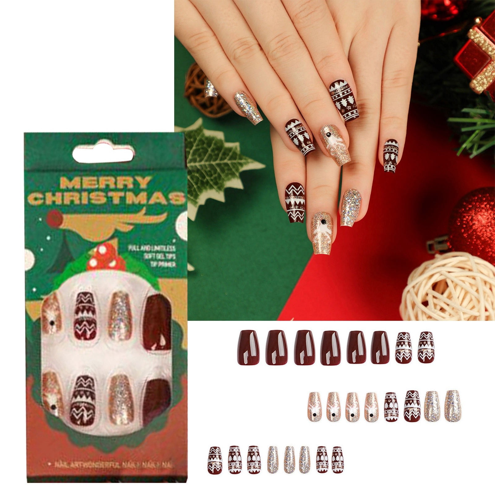 Natural Nail Tips Nails Medium Length Coffin Long Ballerina Nail Tips ...