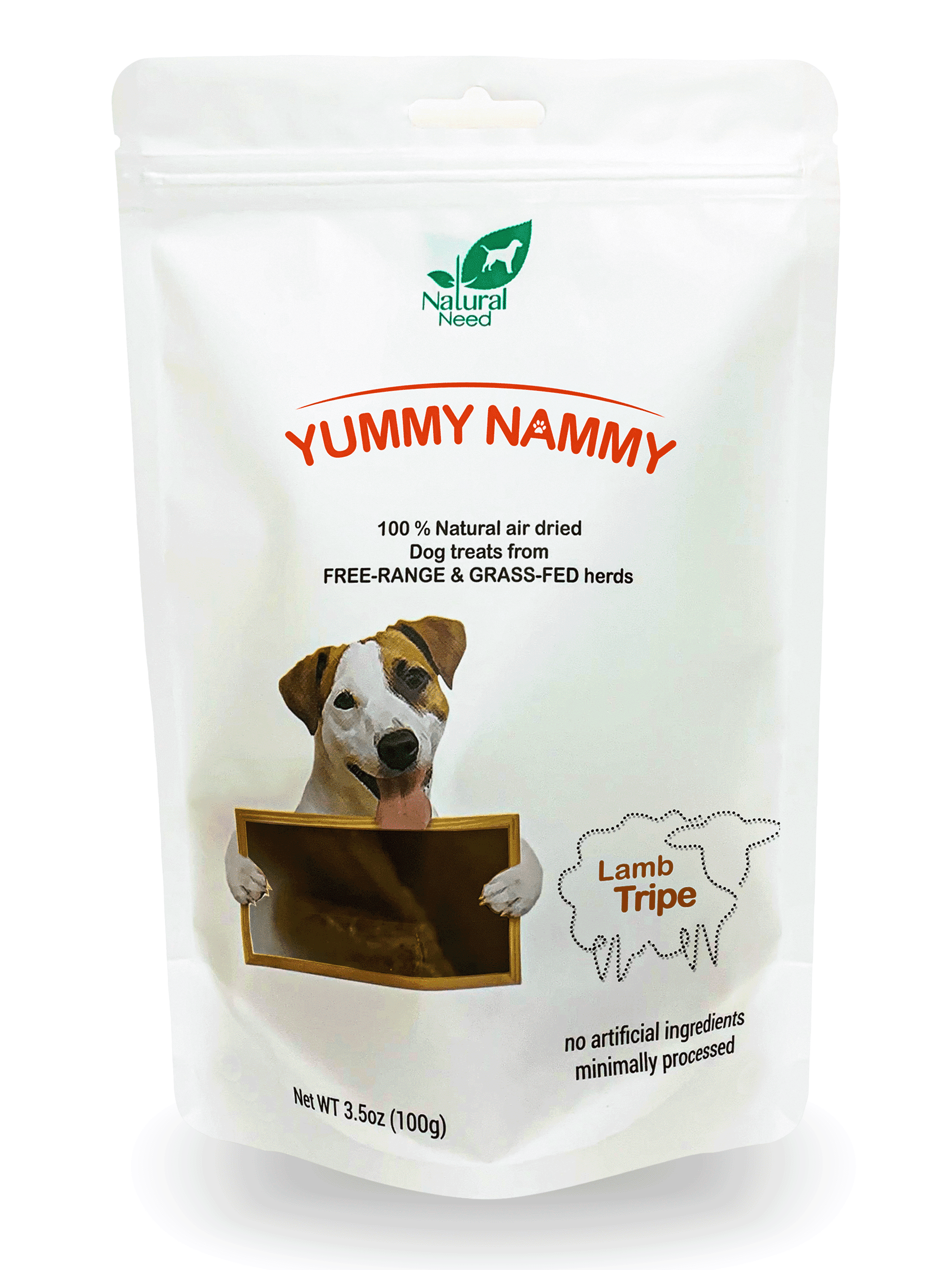 Natural Need Lamb Tripe Dog Treats with Probiotics, All Natural 3.5oz ...