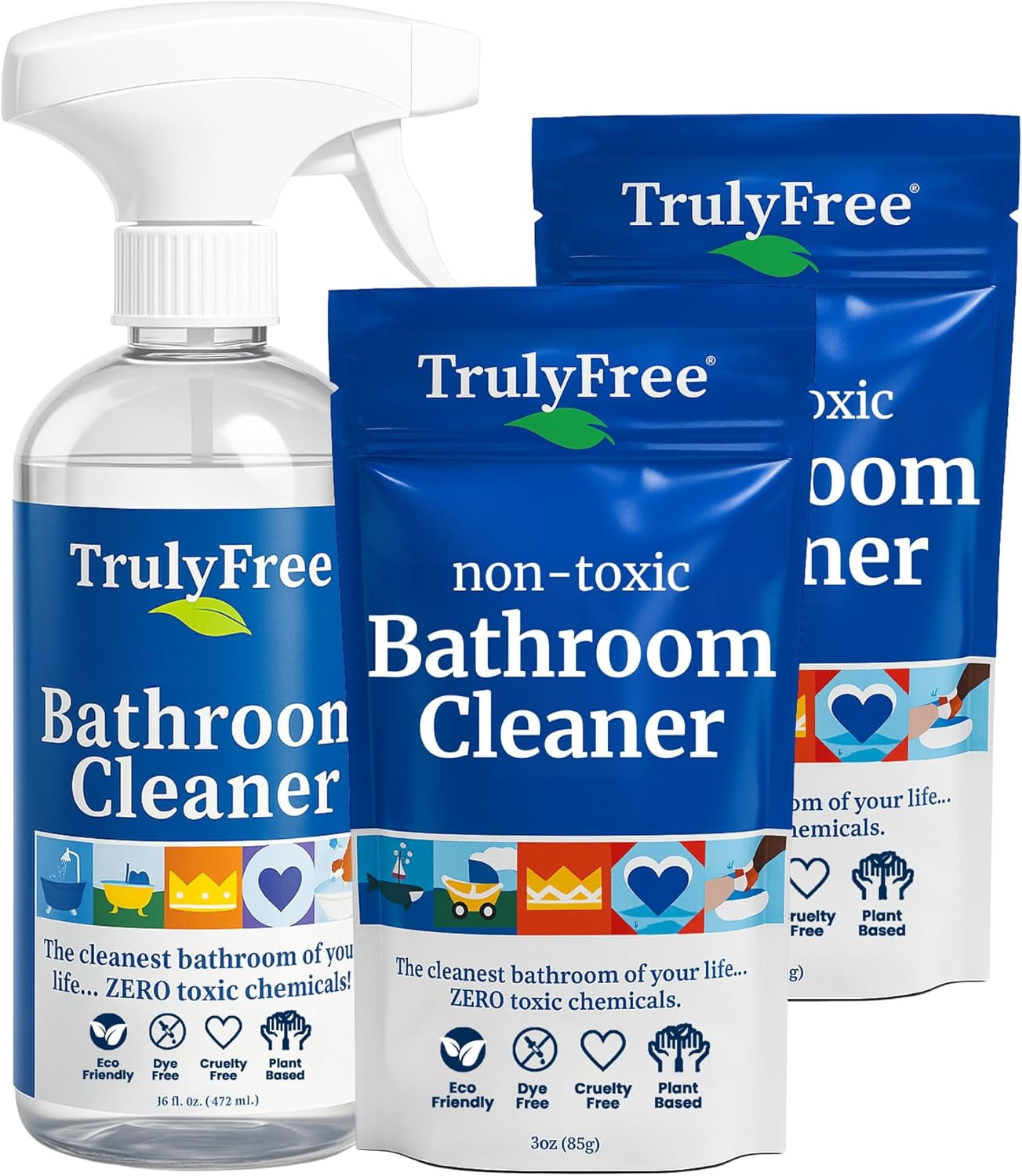 All Natural Non-Toxic Bathroom Cleaner Spray, Organic Bath & Tile ...
