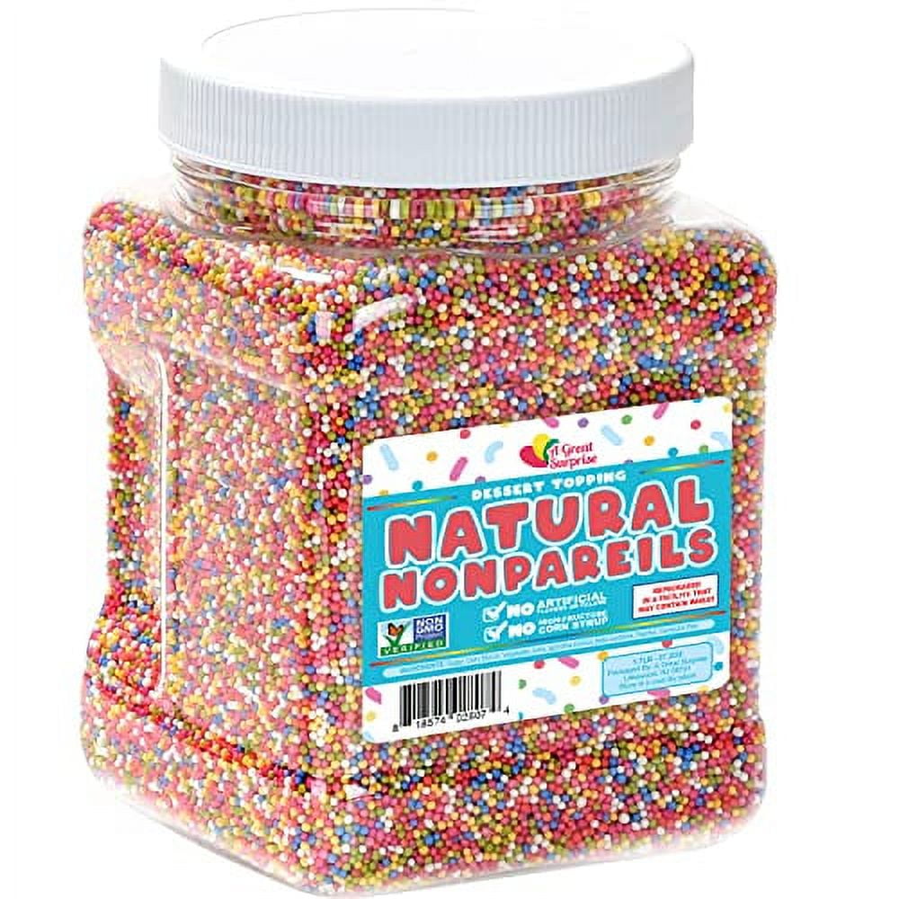 Natural Nonpareil Rainbow Sprinkles - 1.7 LB - Bulk Dye-Free Sprinkles ...