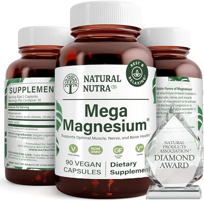Natural Nutra Mega Magnesium Supplement from Amino Acid Malate, Chelate ...