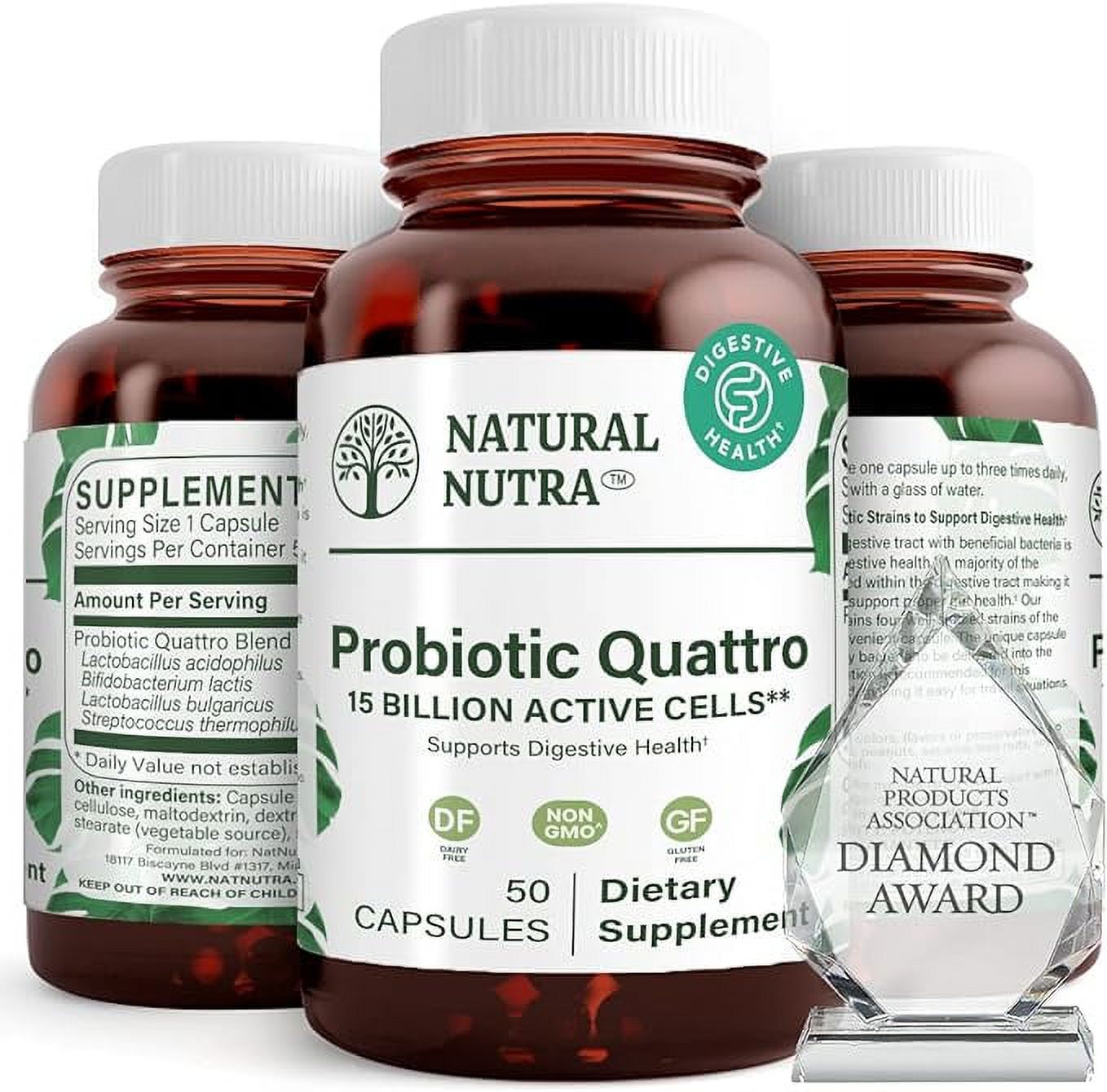 Natural Nutra Probiotic Quattro Supplement for Men & Women, Enhance ...