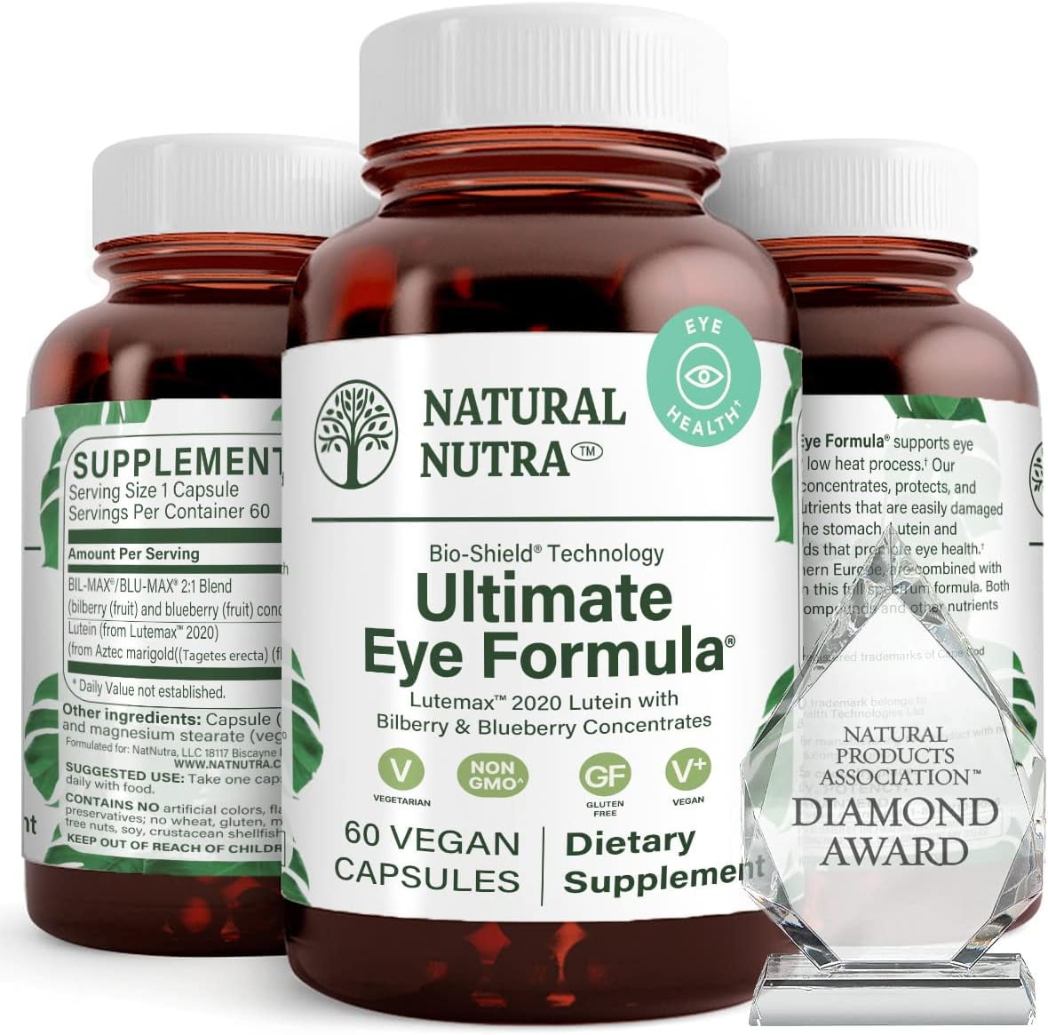 Natural Nutra Eye Health Supplement, Lutein Bilberry Blueberry Formula ...