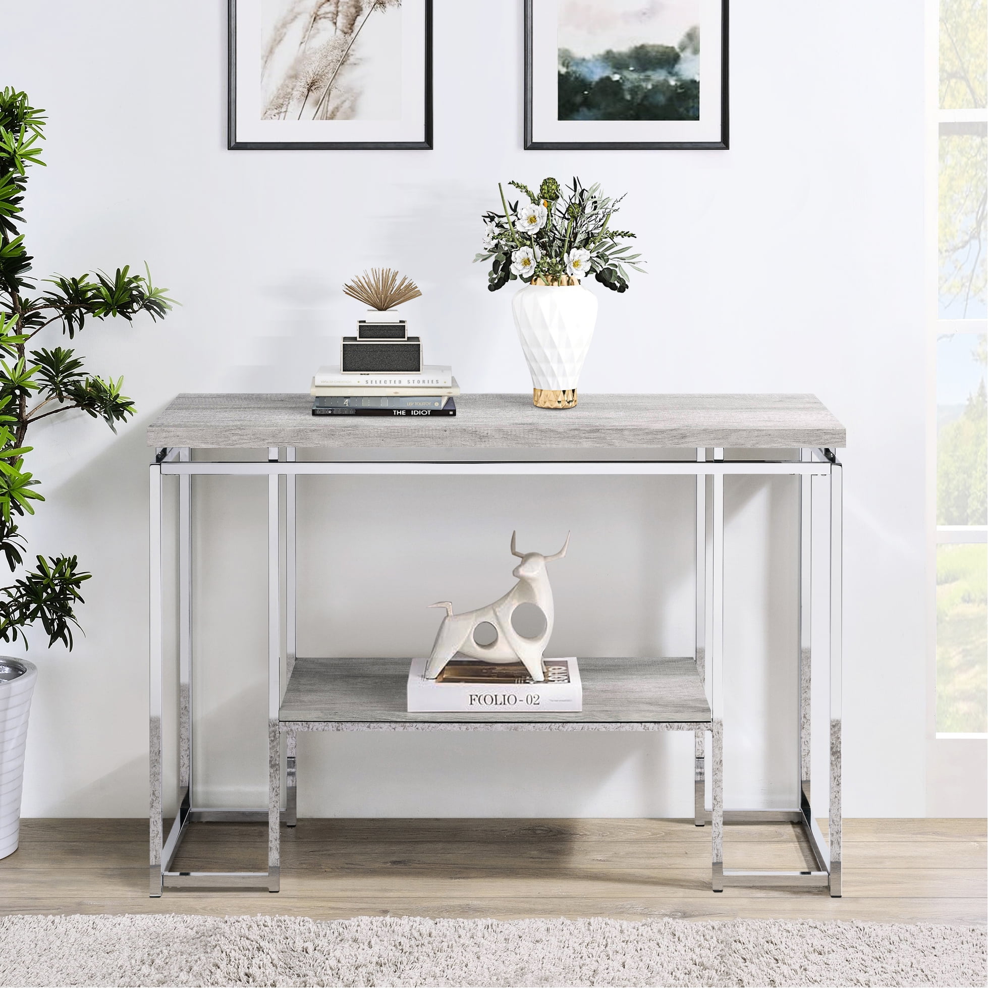 Natural Oak Finish Console Table - Adding Warmth To Your Living Space ...