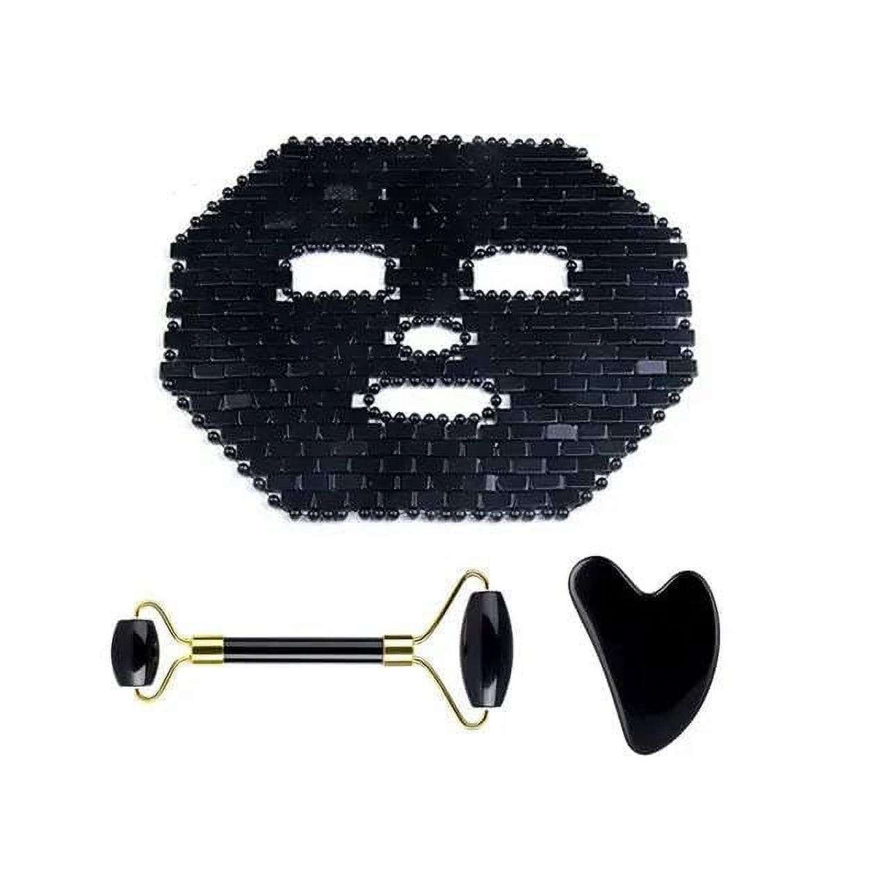 Natural Obsidian Mask Face Eyes Mask Scraper Massage Roller Set Jade ...