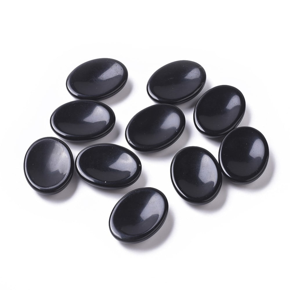 Natural Obsidian Massager Worry Stone for Anxiety Therapy Oval ...