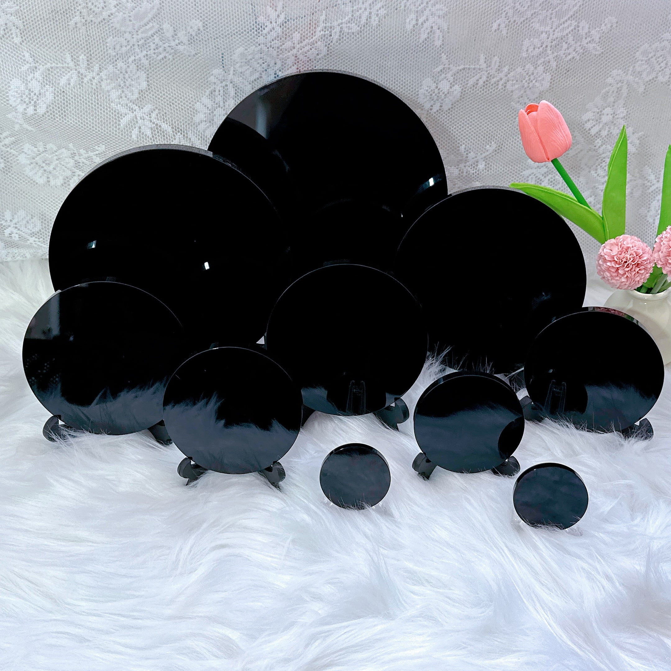 Natural Obsidian Reiki Energy Mirror,Crystal Scrying Mirror,Obsidian ...