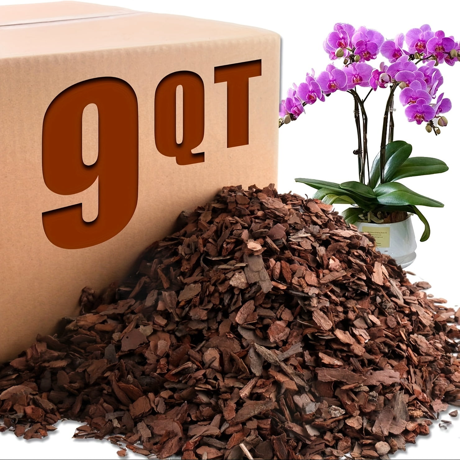 [Natural Orchid Potting Bark] Natural 9 qt Orchid Potting Bark - Mulch ...