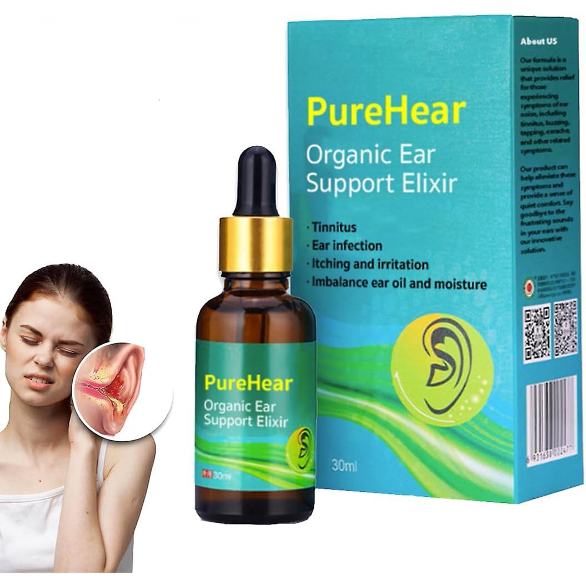 Natural Organic Ear Oil,Organic Ear Support Elixir,Ear Drops Antibacterial Liquid,Ear Canal ...